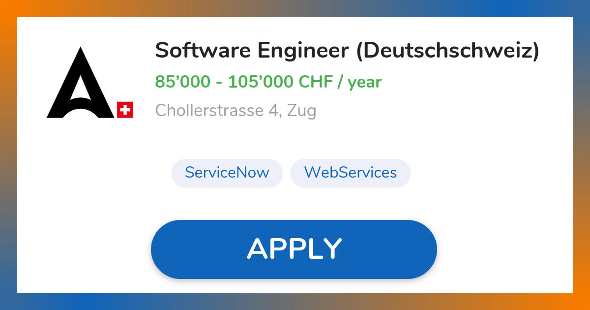 Software Engineer (Deutschschweiz) Job in Zug | Arctive AG