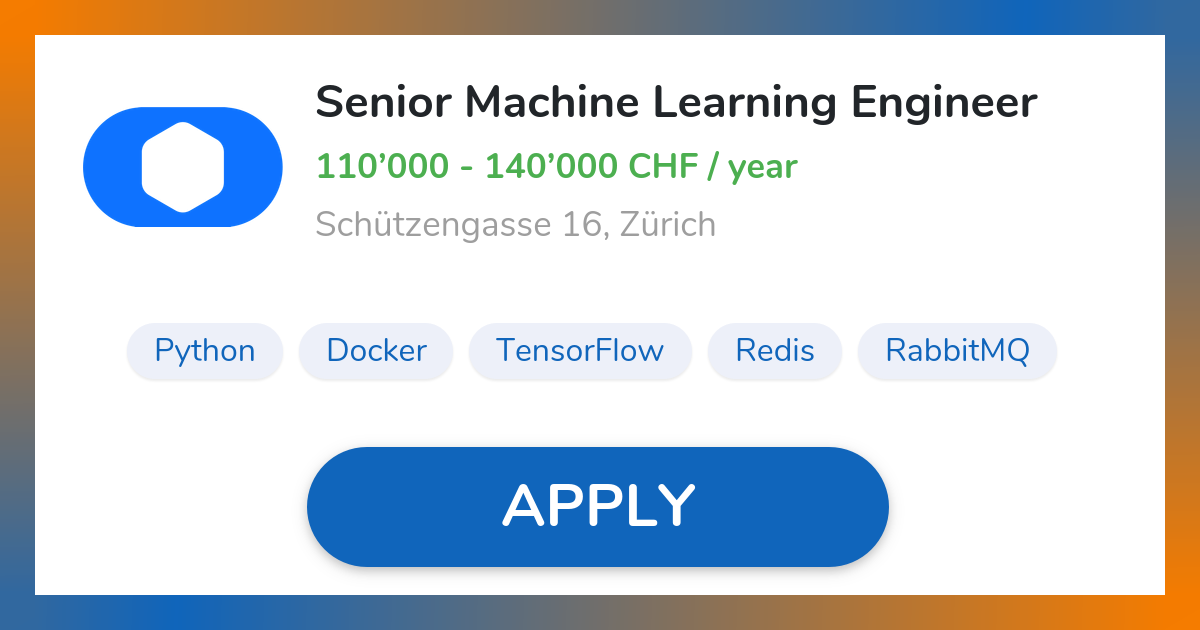 Senior Machine Learning Engineer Job in Zürich | BLP Digital AG
