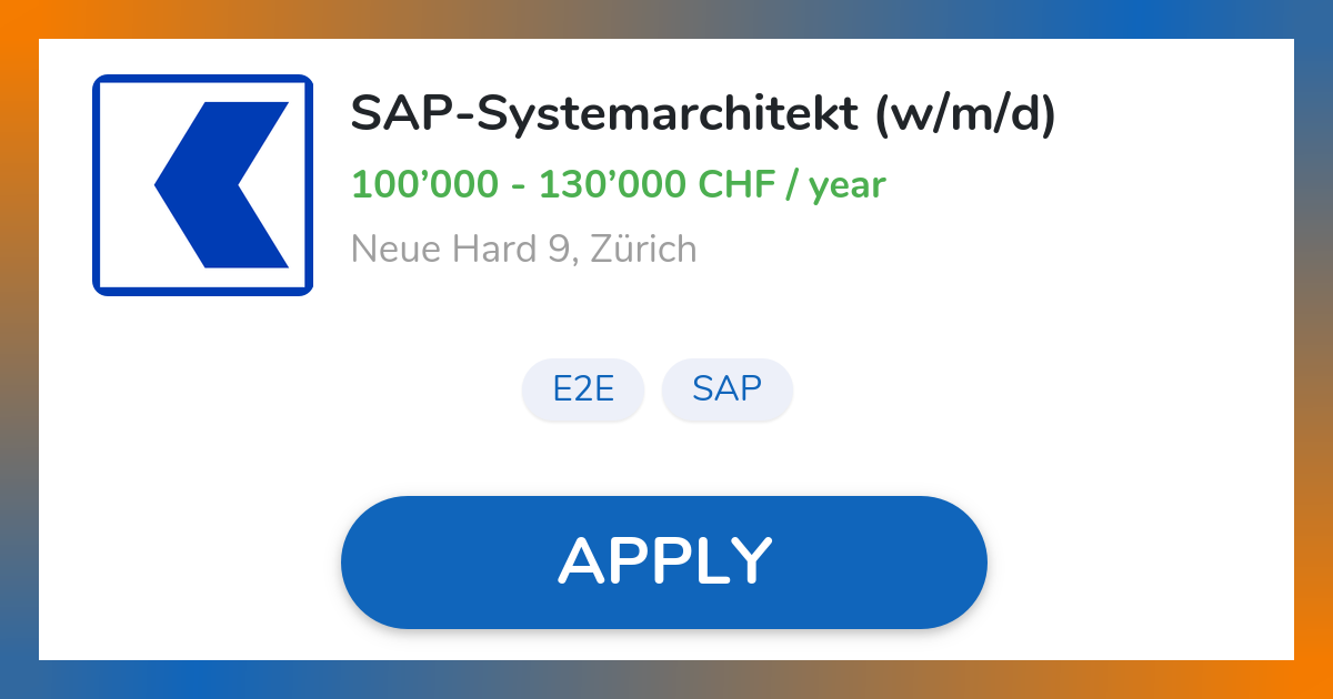 SAP-Systemarchitekt (w/m/d) Job in Zürich | Zürcher Kantonalbank