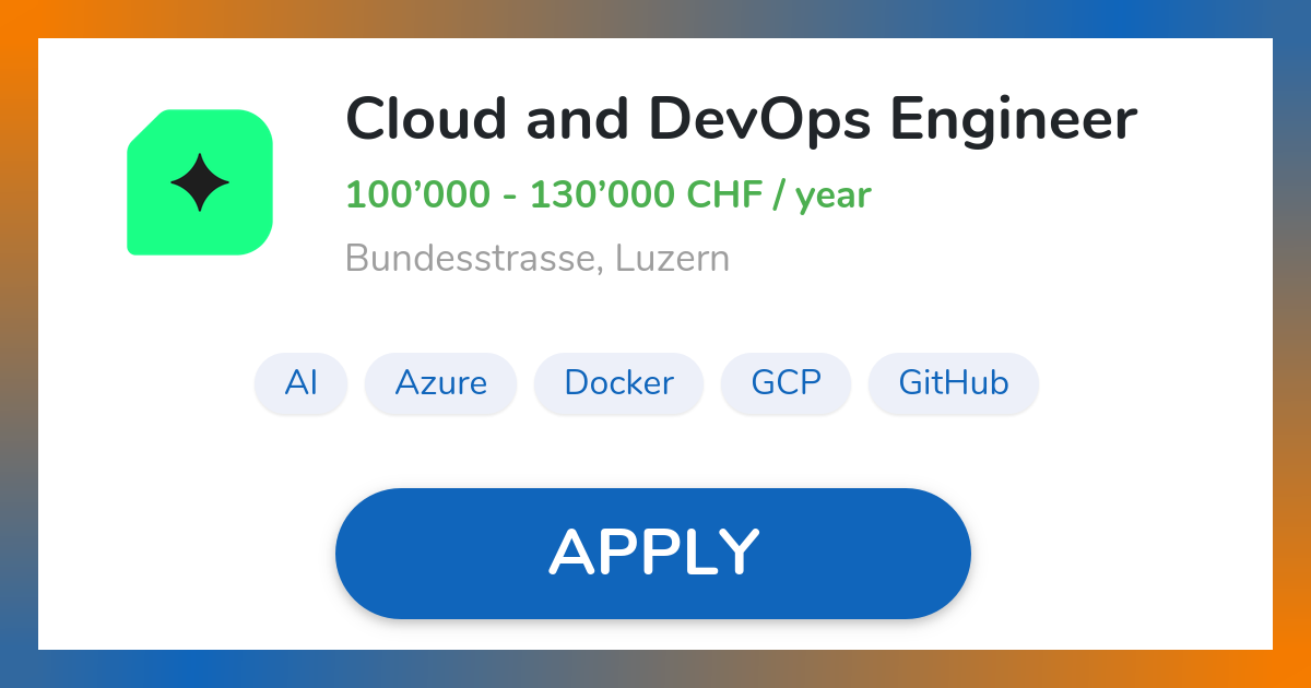 Cloud and DevOps Engineer Job in Luzern | Docpier