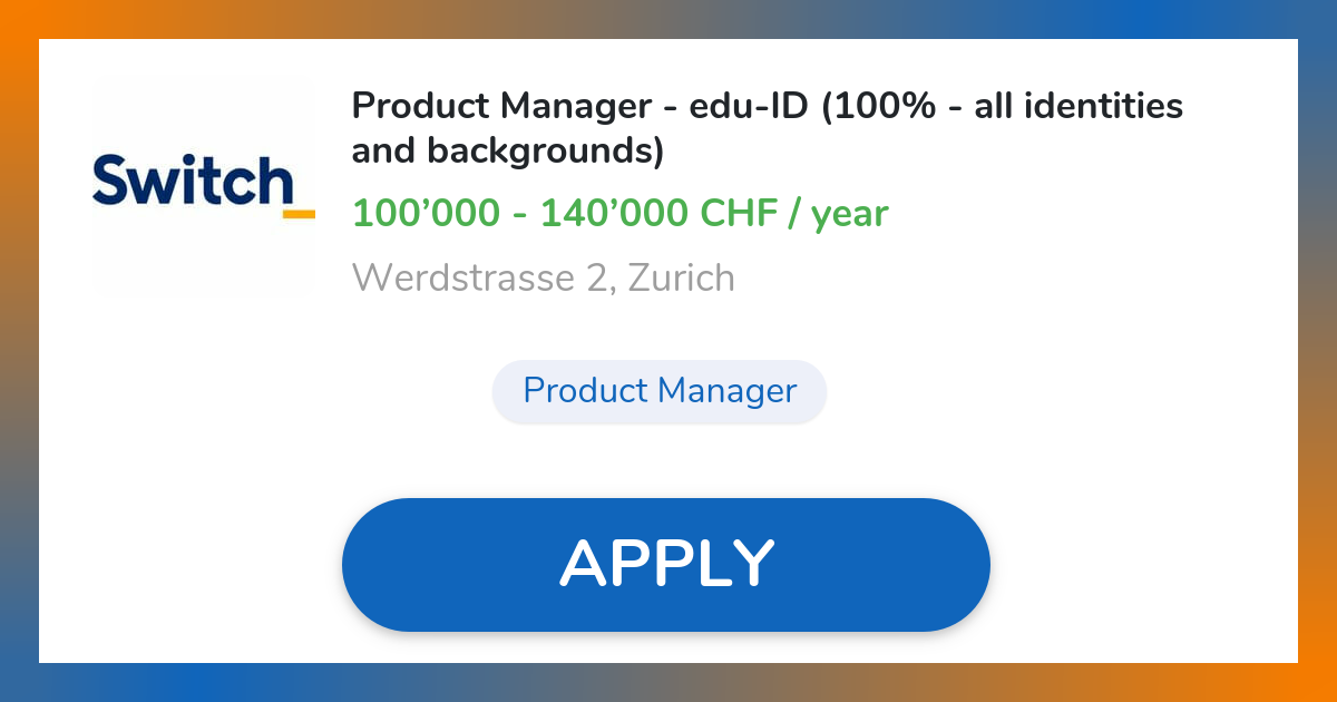 Product Manager - edu-ID (100% - all identities and backgrounds) Job in ...
